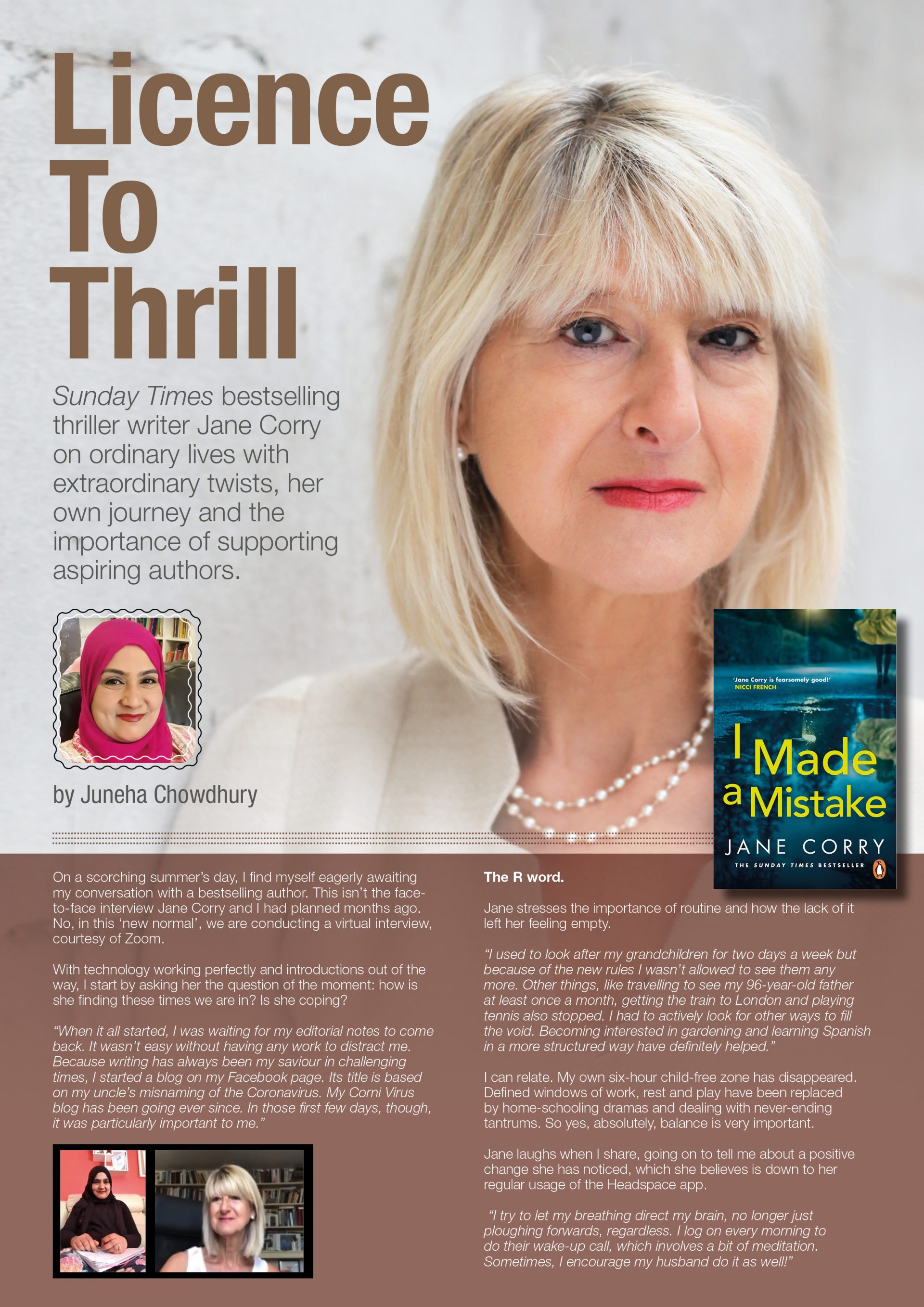 Licence To Thrill: Magazine Interview With Jane Corry – Pen To Print